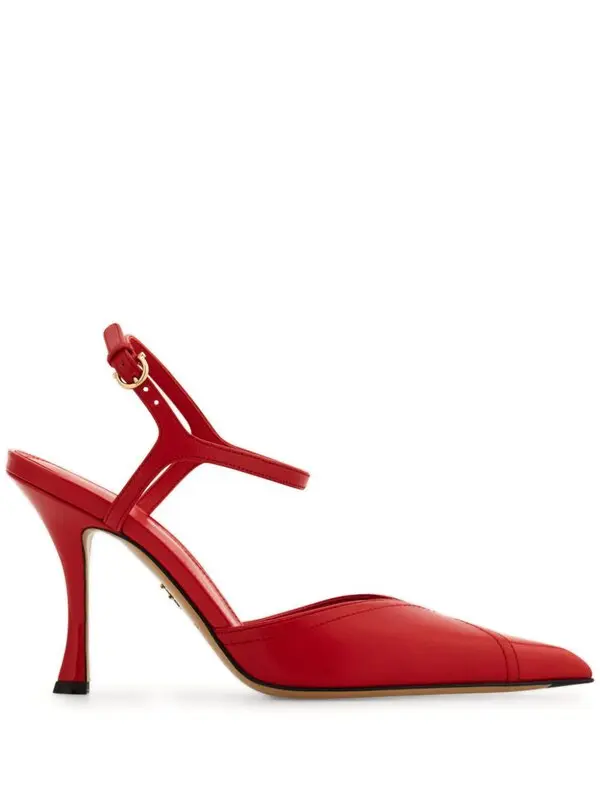 FERRAGAMO 95mm Contrasting-inlays Pumps - Red