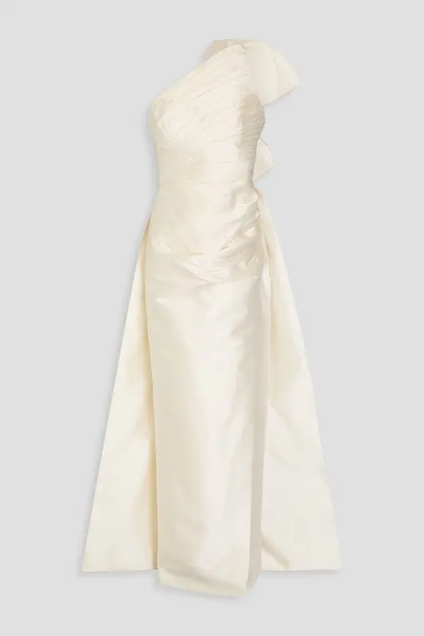 Rachel Gilbert One-shoulder Wool And Silk-blend Gown