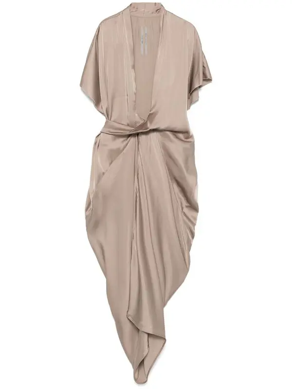 Rick Owens Wrap Midi Dress - Neutrals