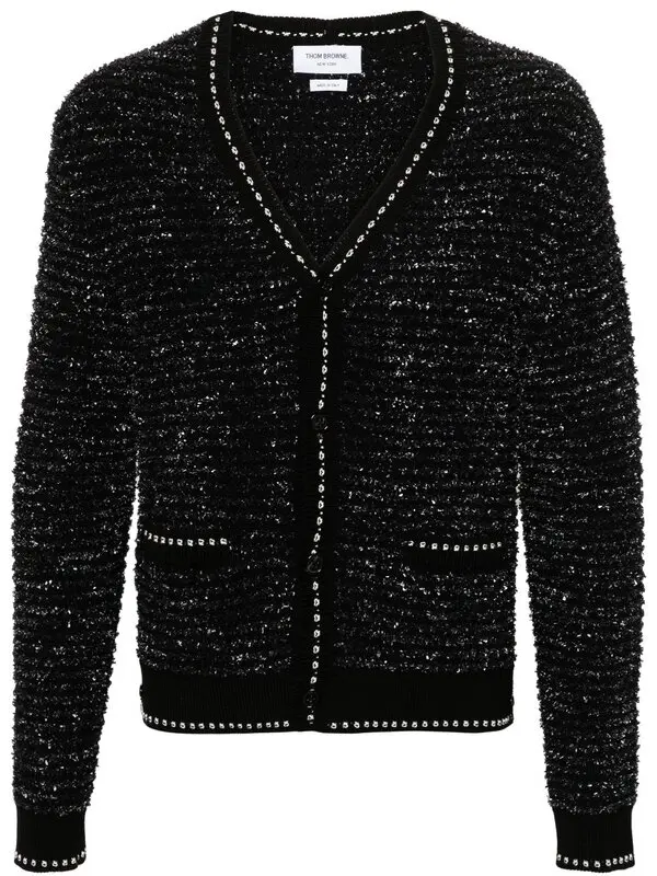Thom Browne V-neck Tweed Cardigan