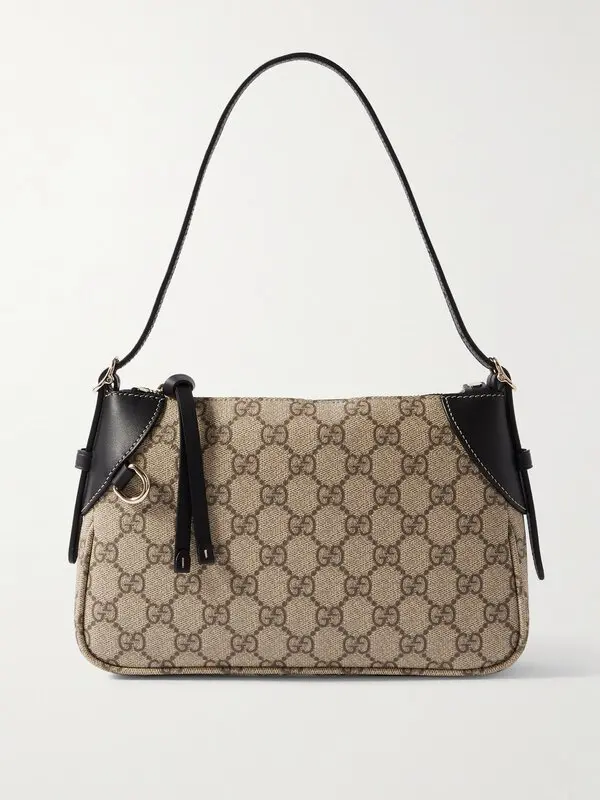 Gucci Gg Emblem Coated-canvas Shoulder Bag - Neutrals