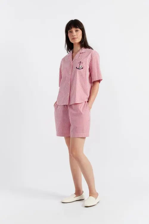 Chinti & Parker Snoopy Anchor Cotton Co-ord - Red/white