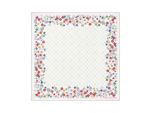LOUIS VUITTON X Takashi Murakami Monogram Superflat Flowers Square 90