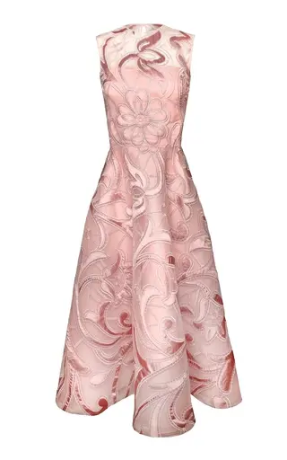 Naeem Khan Embroidered Tulle Dress - Pink | Editorialist