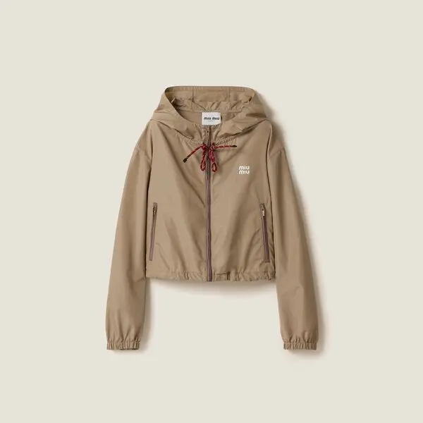 Miu Miu Technical Fabric Blouson Jacket - Clay Grey