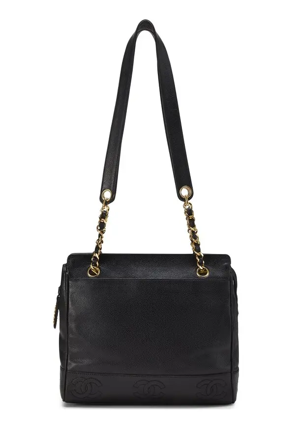 Chanel Caviar 3 Cc Tote - Black