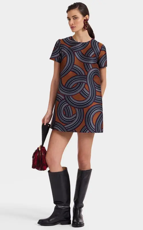 La DoubleJ Mini Swing Jacquard Dress - Blue