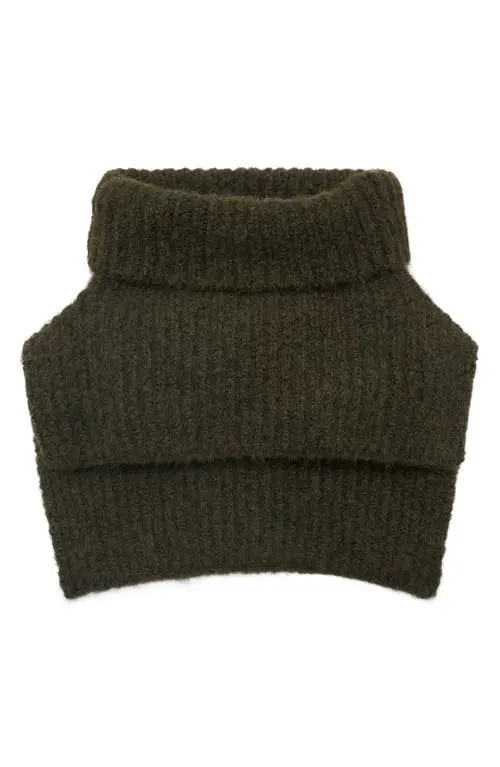 Mango Rib Turtleneck Snood - Khaki Green