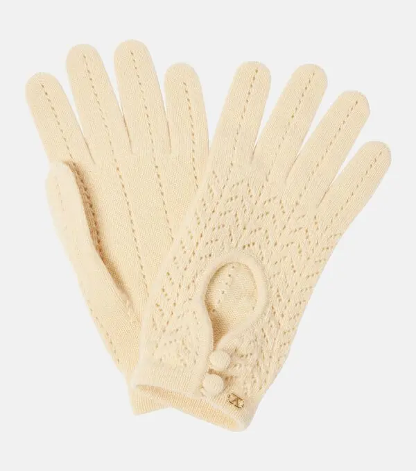 Valentino Garavani Pointelle Virgin Wool Gloves