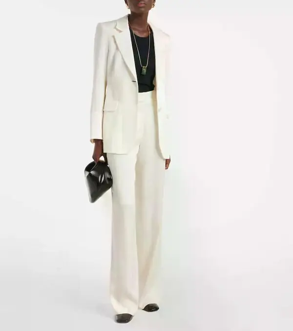 Veronica Beard Robinne High-rise Wide-leg Trousers - White