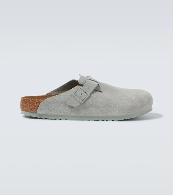 BIRKENSTOCK Boston Leather Clogs - Grey