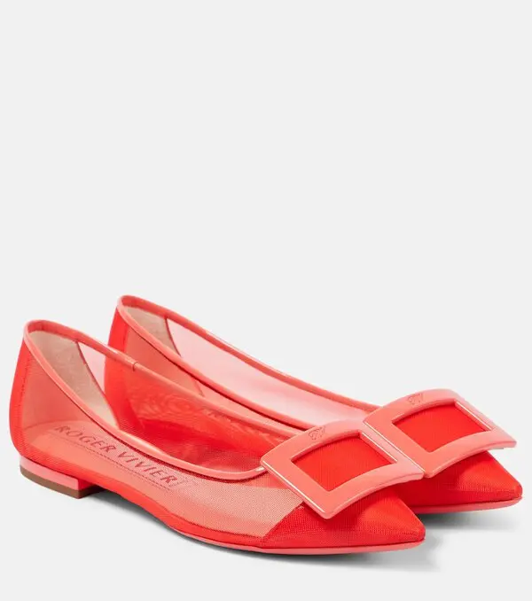 ROGER VIVIER Gommettine Ballet Flats - Red