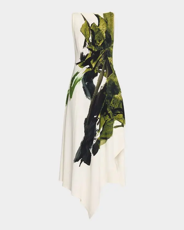 JASON WU Brushstroke Fit-and-flare Crepe Dress