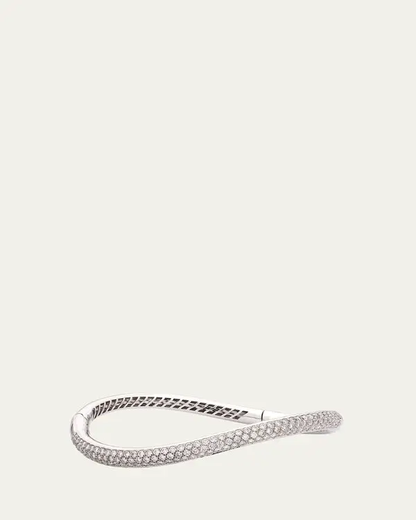 FARAONE MENNELLA BY R.F.M.A.S. Faraone Mennella 18k White Gold Diamond Wave Bangle Bracelet - Wg