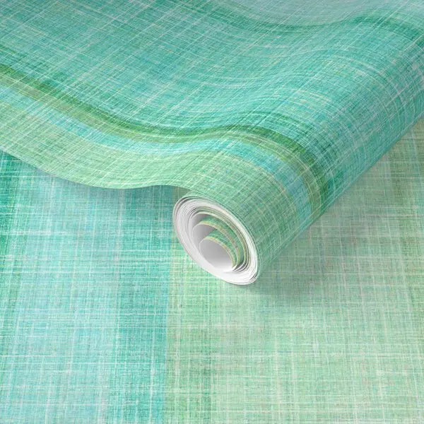 Spoonflower Beach Stripe Aqua Ocean Custom Removable Wallpaper