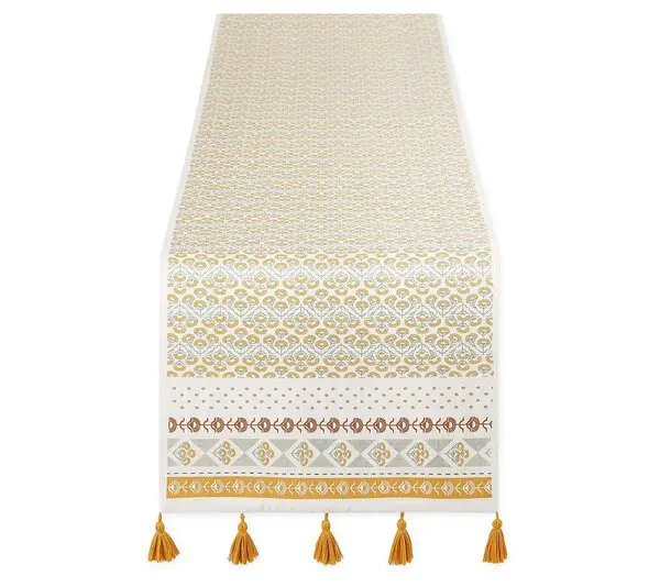 DESIGN IMPORTS Golden Gardens Printed Reversibl E Table Runner