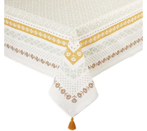 DESIGN IMPORTS Golden Gardens Printed Tableclot H 52 X 52