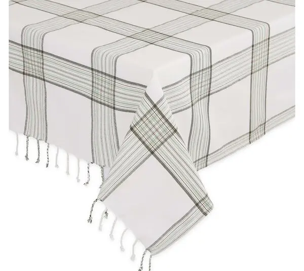 DESIGN IMPORTS Tree Farm Plaid Tablecloth 52 X 52
