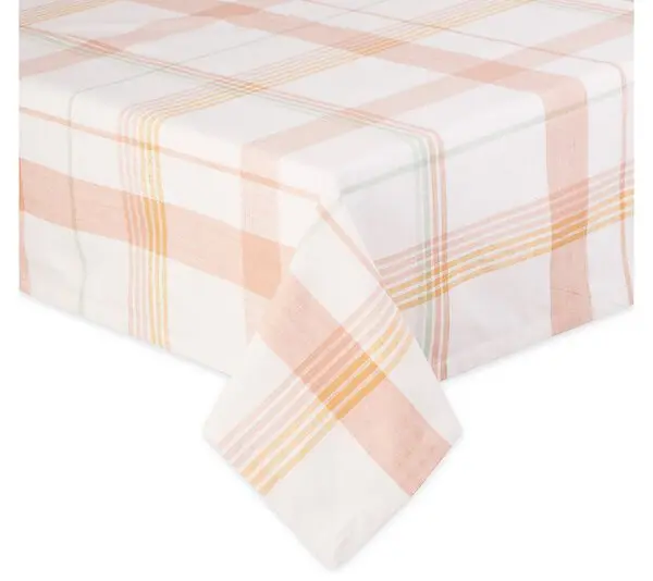 DESIGN IMPORTS Happy Day Plaid Tablecloth 60 X 84