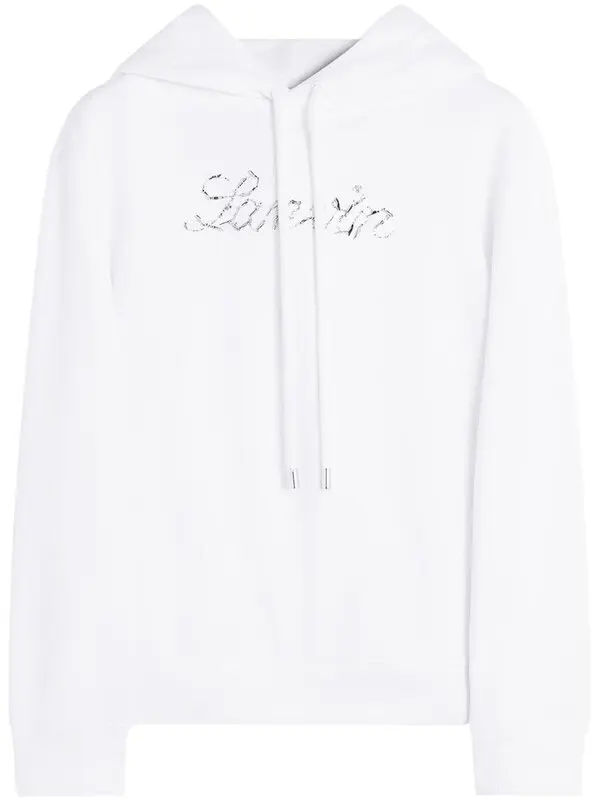 LANVIN Sequined Logo Hoodie - White