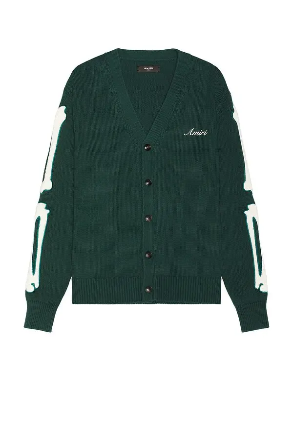 Amiri Bones Cardigan - Evergreen