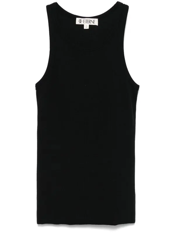 Eterne Ribbed Tank Top - Black