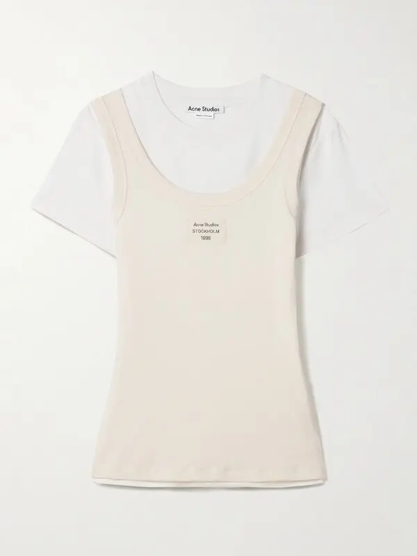 Acne Studios Layered Appliquéd T-shirt - White