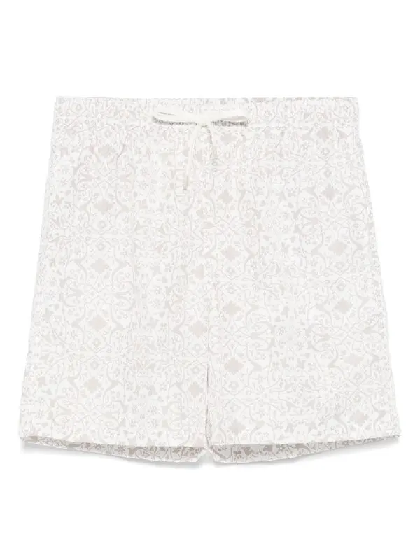 Eleventy Floral-print Swim Shorts - Neutrals