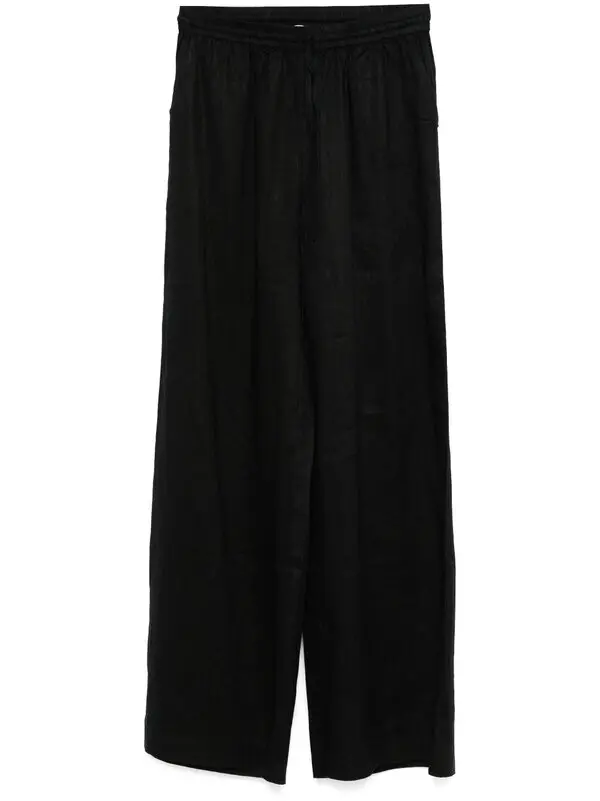 P.a.r.o.s.h Linen Palazzo Pants - Black