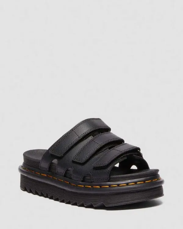 Dr. Martens Raine Athena Leather Slides - Black