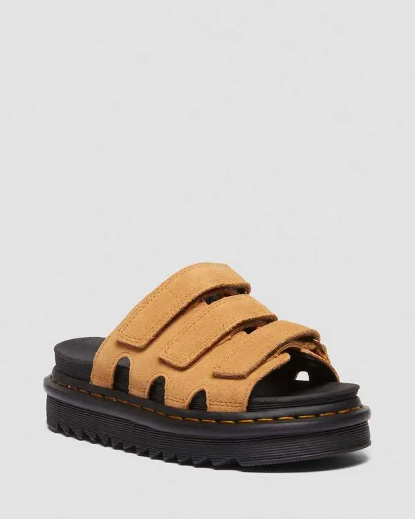 Dr. Martens Raine Slide Suede Sandals - Tan