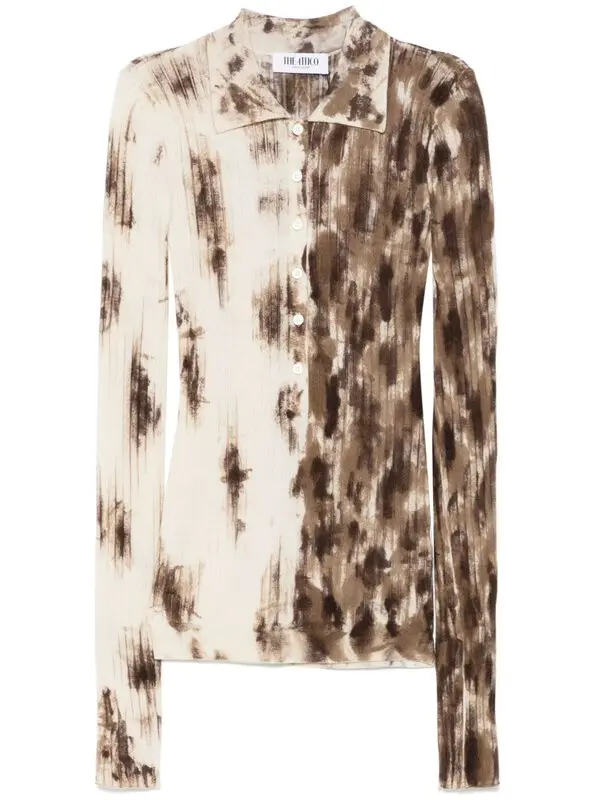Attico Tie-dye Polo Top