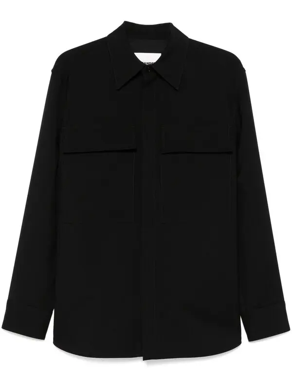 JIL SANDER Wool Overshirt - Black