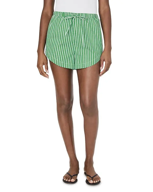 French Connection Alexis Rounded Drawstring Shorts - Green/summer White