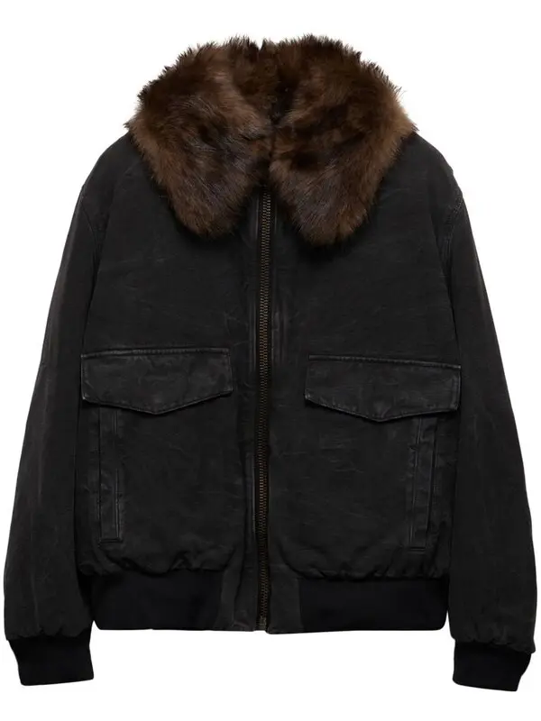 Prada Cotton Shearling-collar Jacket
