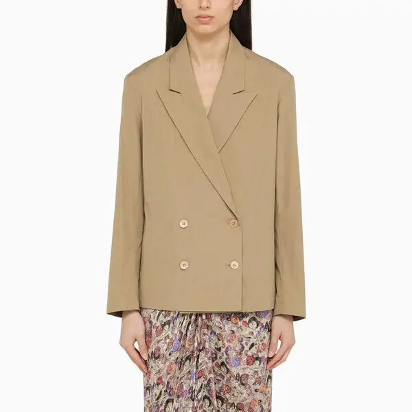 Dries Van Noten Double-breasted Cotton Jacket - Beige