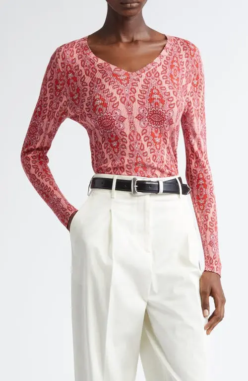 Etro Paisley Rib Sweater - Stampa F.do Rosa