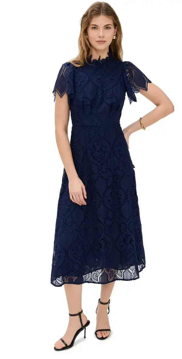 Floral Lace Joanna Hope Lace Midi Dress Joanna Hope Navy Lace Midi Dress  Joanna Hope Evening
