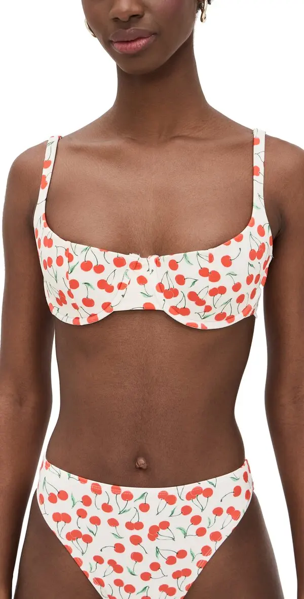 Good American Cherry Demi Support Bikini Top
