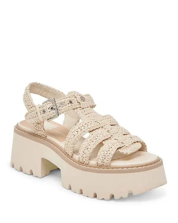 Dolce Vita Latice Platform Sandals - Oatmeal