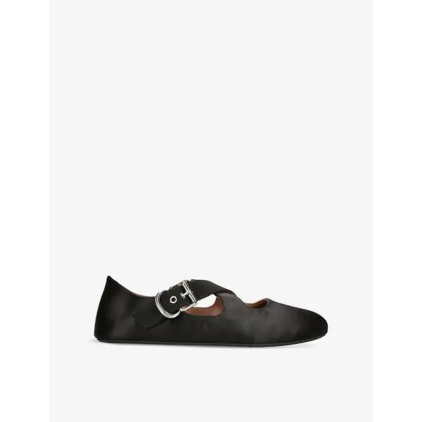 AZZEDINE ALAIA Criss Cross Patent-leather Ballet Flats