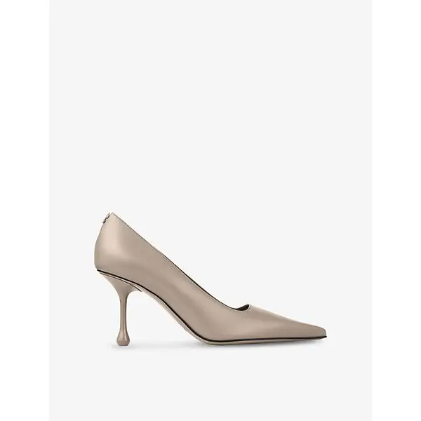 JIMMY CHOO Ixia 80 Stiletto-heel Leather Courts - Taupe