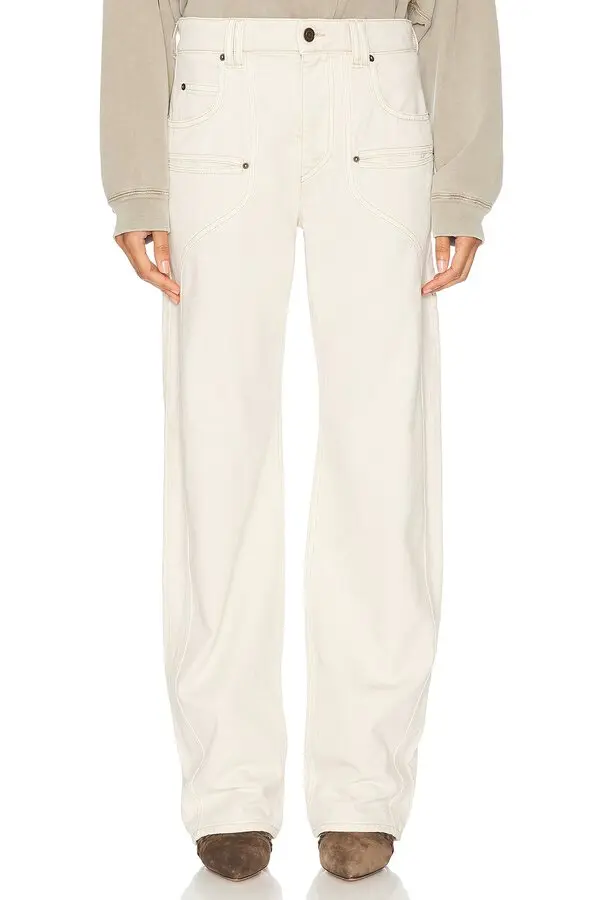 Isabel Marant Beryl Straight Leg Jeans - Ecru