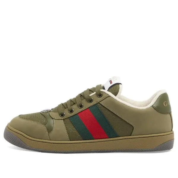 Gucci Screener Cotton Ripstop Sneakers - Green