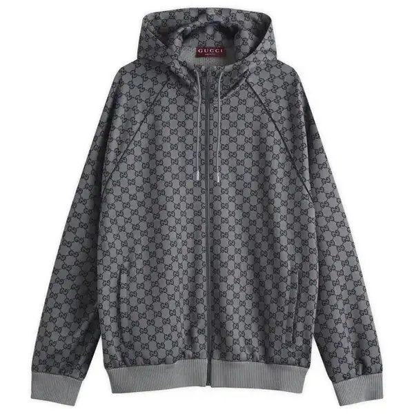 Gucci Light Neoprene Zip Through Jacket In Grey/Black - 40% Off