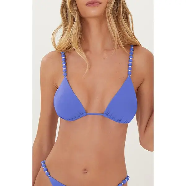 VIX PAULA HERMANNY Paral Beaded Triangle Bikini Top