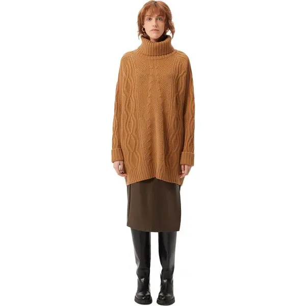 GOBI MONGOLIAN CASHMERE Multi-stitch Turtleneck