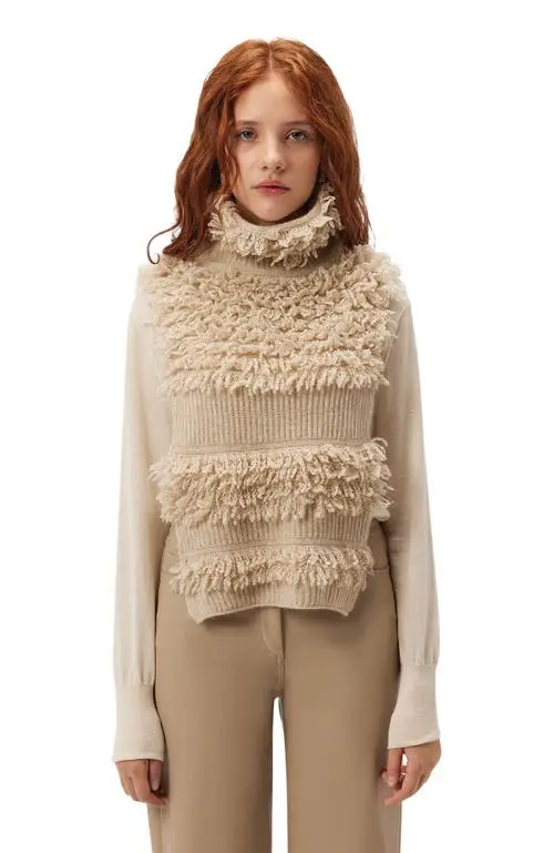 GOBI MONGOLIAN CASHMERE Loop-stitch Gilet
