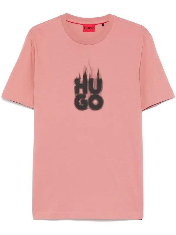 Hugo Boss Stacked Smoke Logo-print Cotton T-shirt