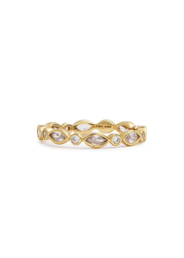 ASTRID & MIYU Navette Crystal -plated Ring